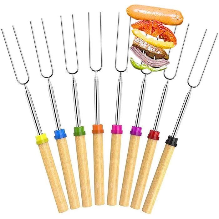 Fourchette a Barbecue Télescopique Guimauve Bâtons à Rôtir en Acier ...