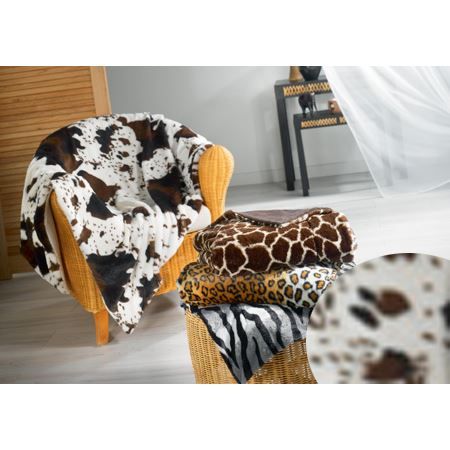 Plaid imitation fourrure 130x160 VACHE - Cdiscount Maison