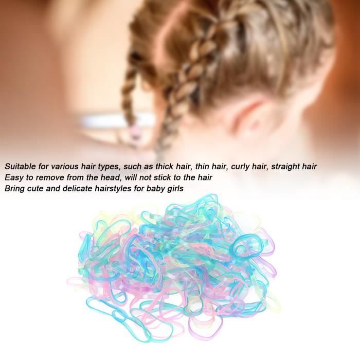 Pwshymi-Bandes à cheveux élastiques Attaches à cheveux en plastique multicolores Mini élastiques ...