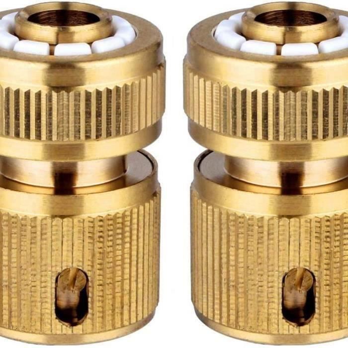 Cadeau,LP80451 2 Pièce Raccords Rapide Tuyau d'arrosage en Laiton Rapide Raccord Connecteurs ...