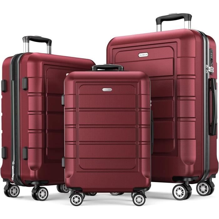 Set De 3 Valise Rigide De Voyage Abs+Pc Extensible Légère Durable ...
