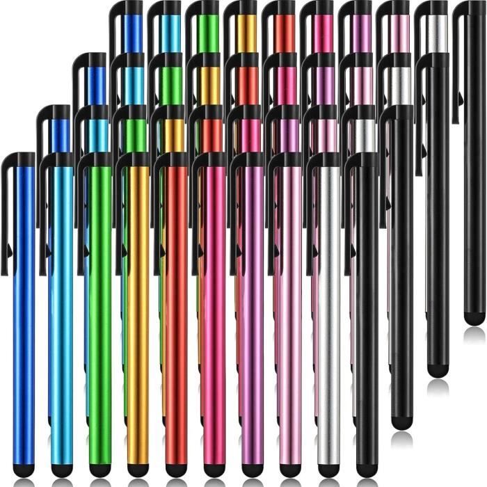 Lot de 40 stylets pour tablette tactile - Plusieurs couleurs - Stylet ...
