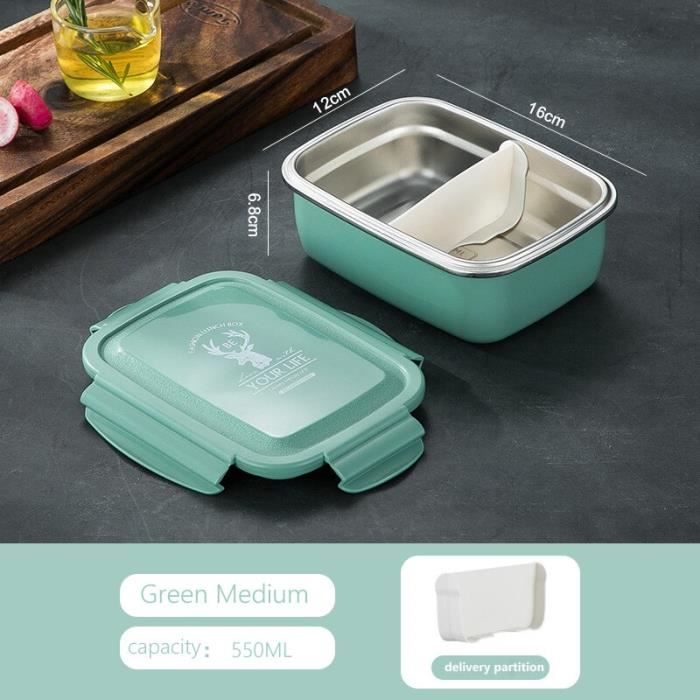 LUNCH BOX - BOITE A REPAS,550ml Green--Boîte à déjeuner pour enfants ...