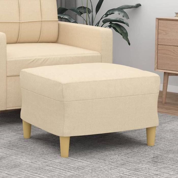 Repose-pied ZERODIS en tissu crème 60x50x41 cm - Cdiscount Maison