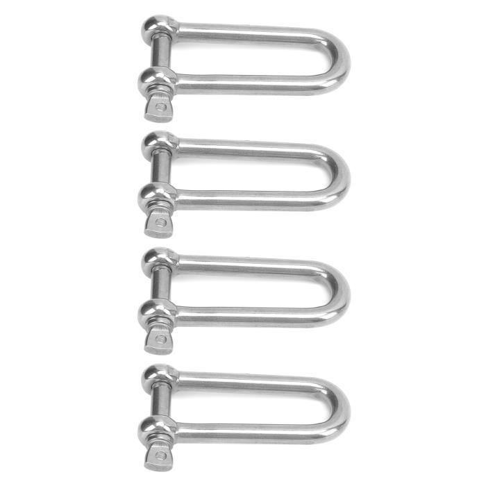 Zerone Manille en acier de type U 4pcs Manille Type U Acier Inoxydable ...