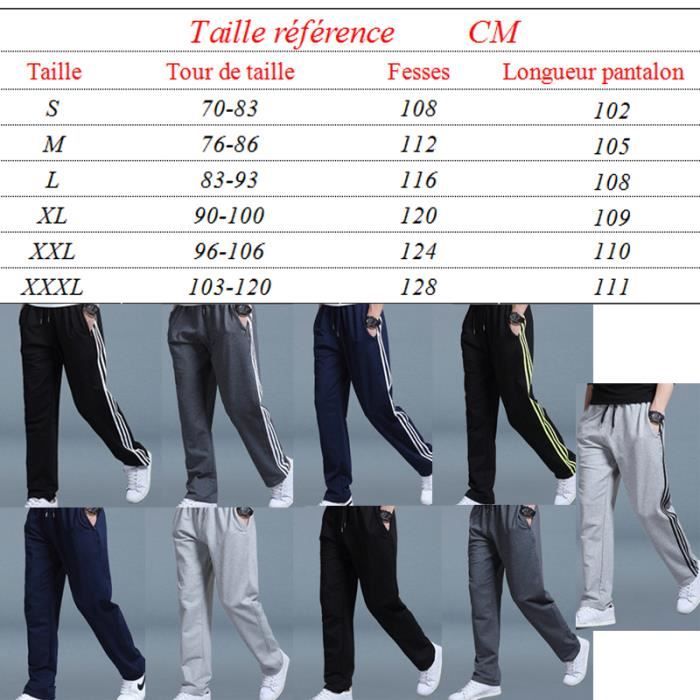 Pantalon de jogging homme de marque Rayure - Noir - Pantalon de sport ...