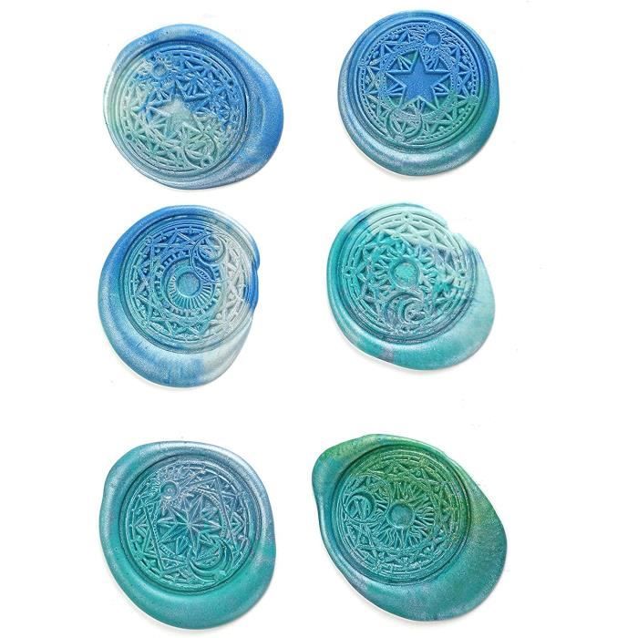 SUMTREE 6pcs Sceaux Tampons à Cachet Tampon de Cire Timbre à Cacheter ...