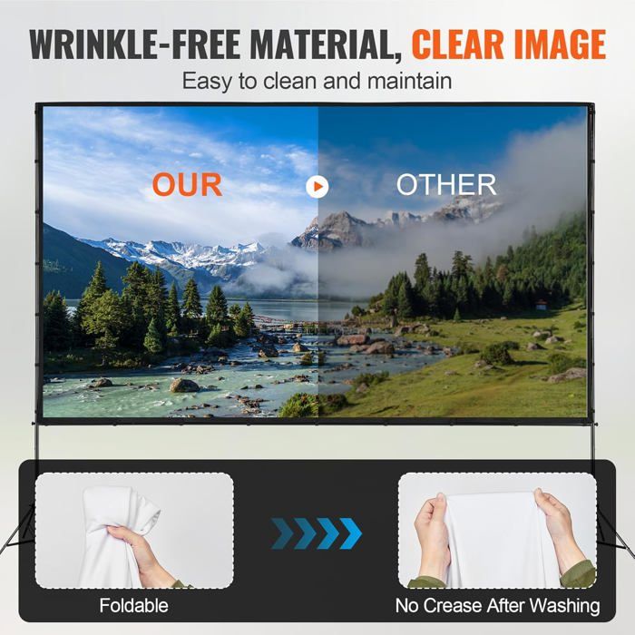 Écran de projection portable sur pied 150"-KAL-16:9 HD,double face anti ...