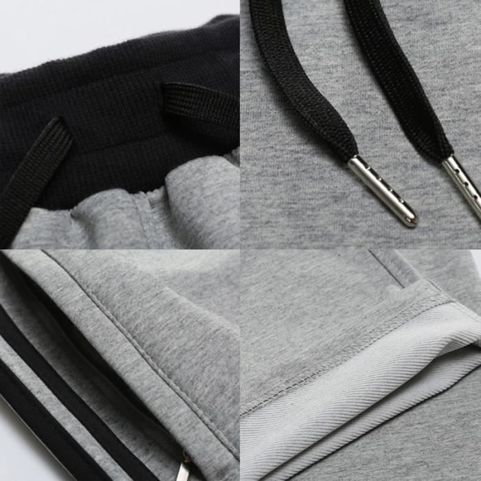 Pantalon de jogging homme de marque Rayure - Noir - Pantalon de sport ...