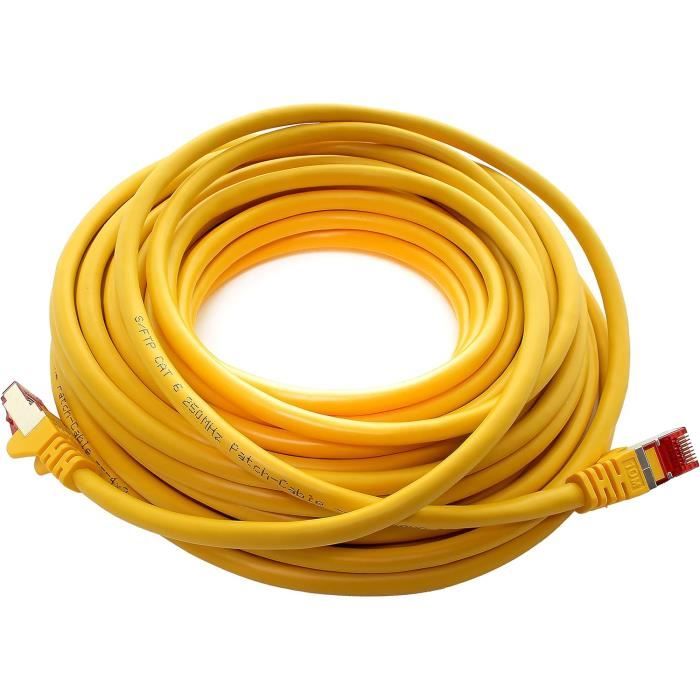Câble réseau Cat.6 0,5m jaune - 1 x Câble Ethernet Câble réseau Lankabel Cat6 Lan Sftp Pimf ...