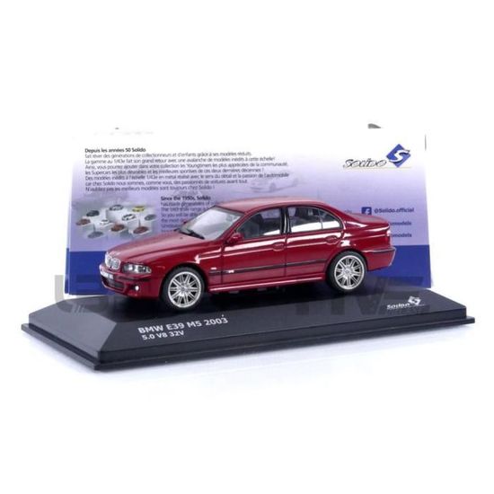 Voiture Miniature de Collection - SOLIDO 1/43 - BMW M5 E39 - 2004 - Imola Red - 4310504 ...