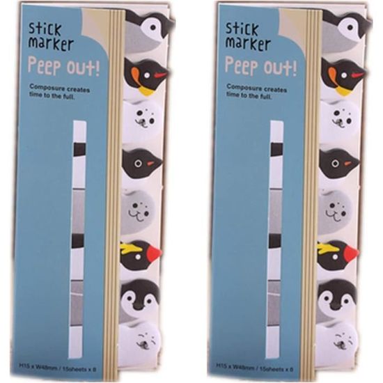 Mini Notes Adhésives 2 Feuilles Pingouin Bloc-notes Memo Stickers pour ...