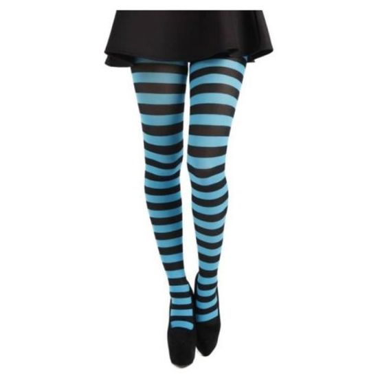 Collant Fluorescent Twickers Turquoise & Noir Femme Turquoise ...