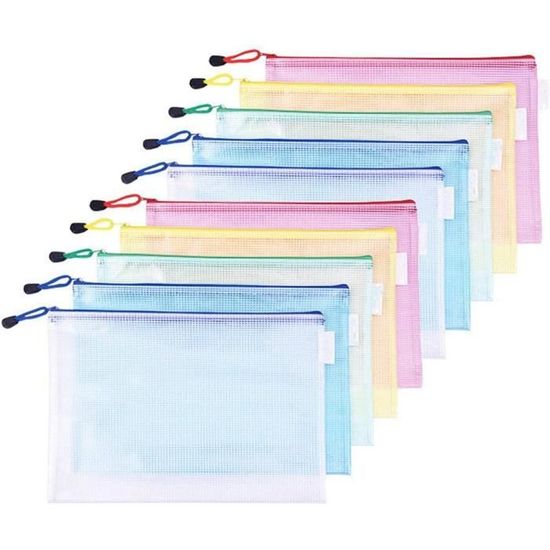 ZMREN Pochette Plastique A4, 10 Pièces Pochette Porte Document A4 ...