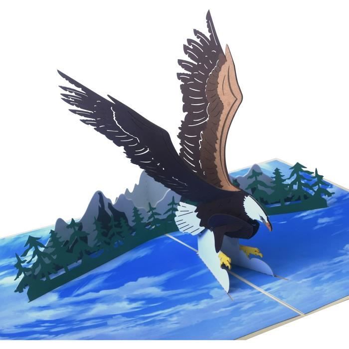 Carte d'anniversaire pop-up 3D représentant l'aigle volant,Pour la fête ...