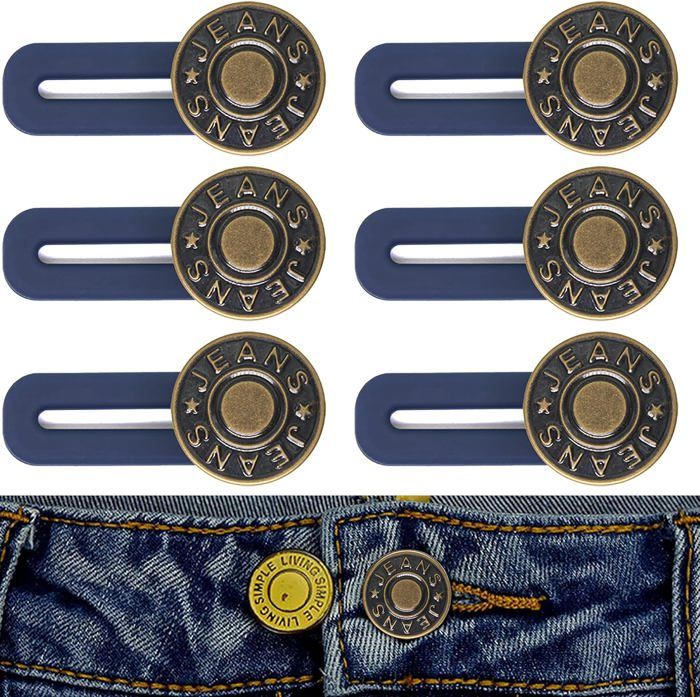 Lot de 5 rallonges de boutons pour pantalons, jeans, extensions ...