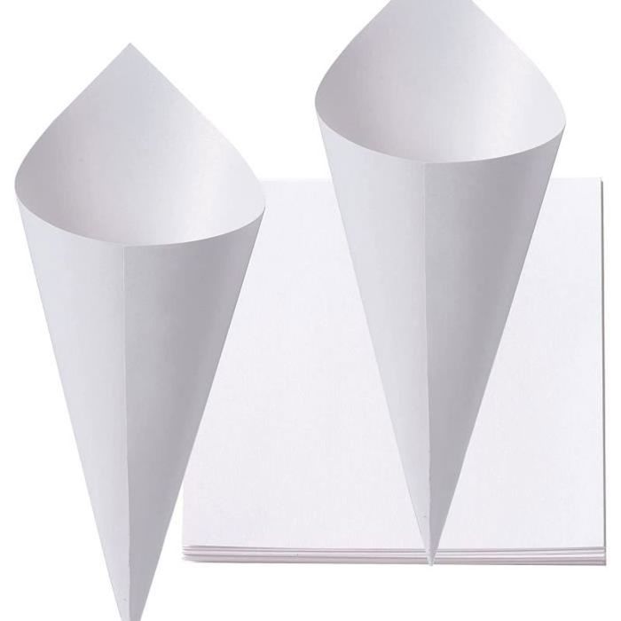 BOITE A DRAGEES 50pcs Papier Cône Confetti de Mariage Cône Cône en ...