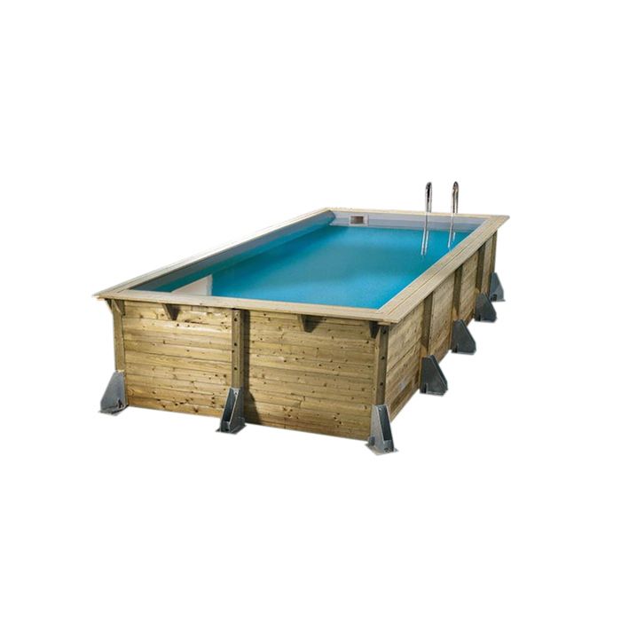 Kit piscine bois Ubbink Sunwater 5,55 x 3,00 x 1,40 m - Liner bleu ...