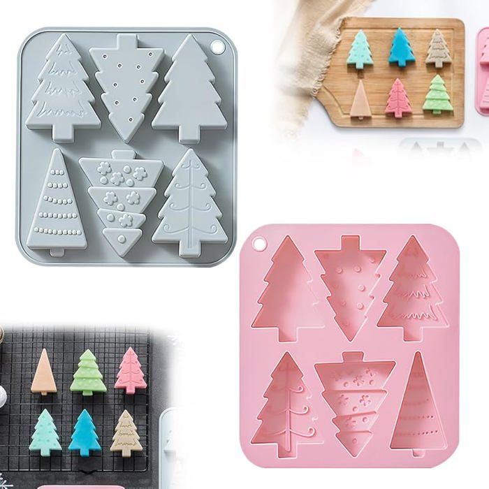 2 moules silicone sapin Noël chocolat pâtisserie MOULE A BOUGIE ...