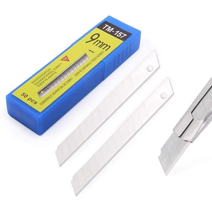 50 Lames Cutter sécables 9mm Lames de 60 degrés en Acier ...