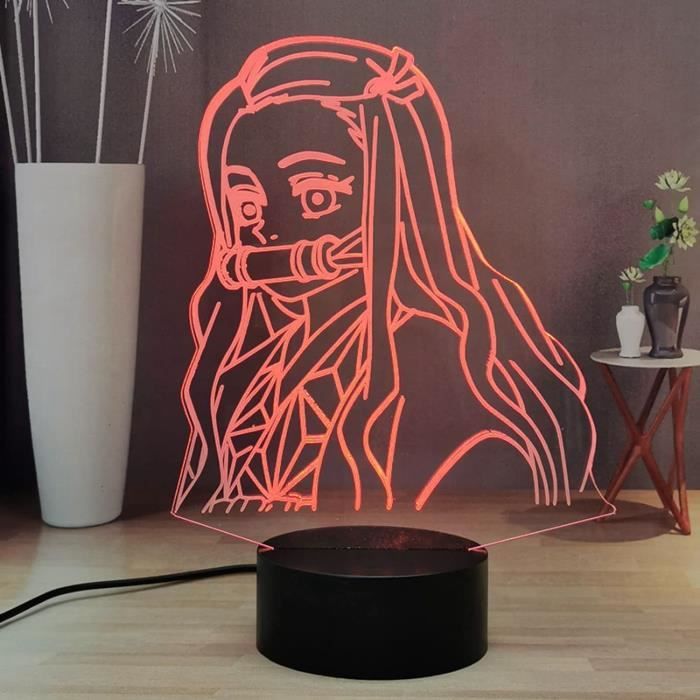 Manga Kamado Nezuko Lampe 3D, Anime Figurine Télécommande Veilleuse ...