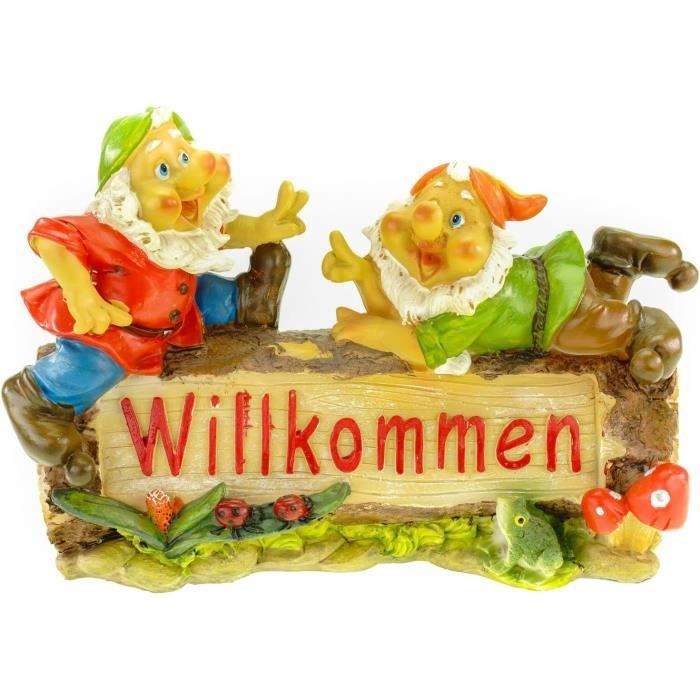 Welcome Nain De Jardin Sur Tronc En Bois 26 Cm[m1020] - Cdiscount Jardin