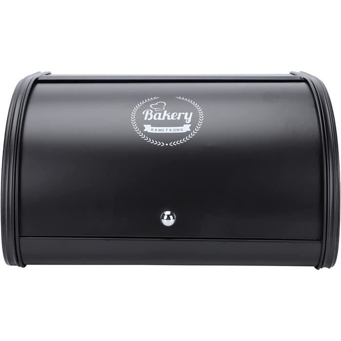 Huche à pain en métal noir pour le stockage du pain de cuisine [293 ...