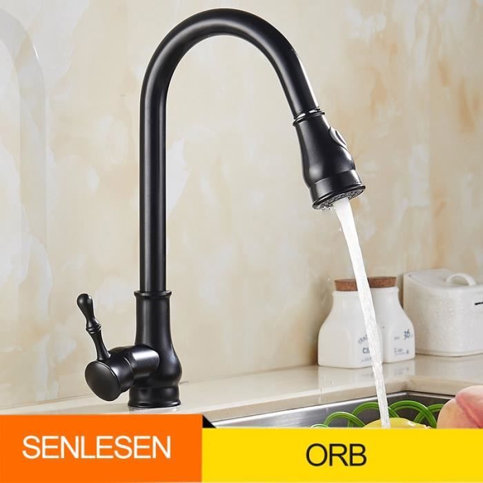 Robinets de cuisine,Senlesen robinet de cuisine en nickel brossé tirez ...