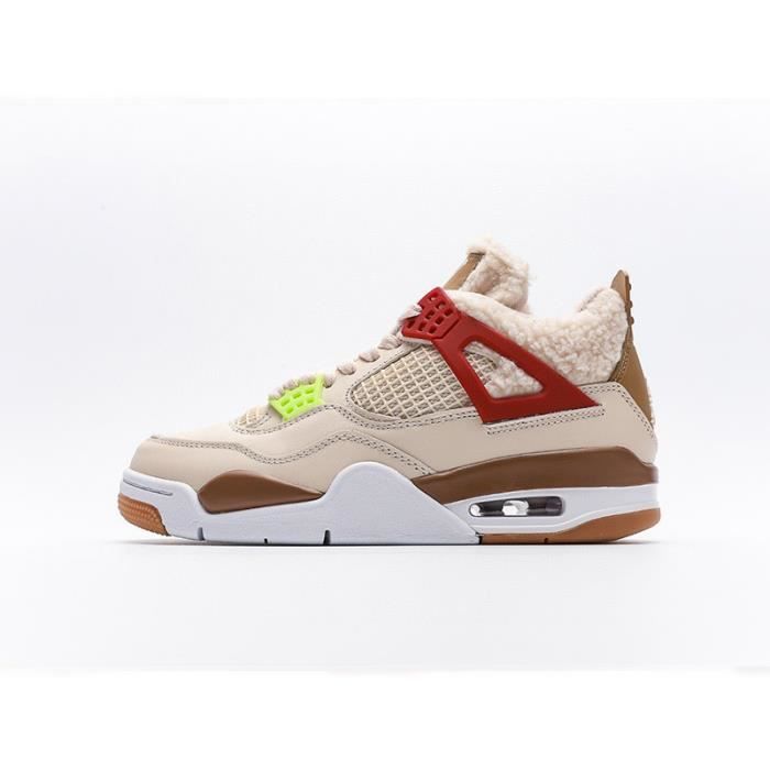 Nike Air Jordan 4 Retro chaussures de sport Marron beige - Cdiscount ...