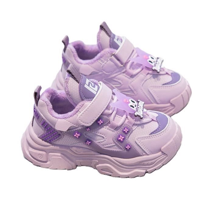 Baskets enfant - VITATA - Culomi - Violet - Cuir - Fermeture Velcro ...