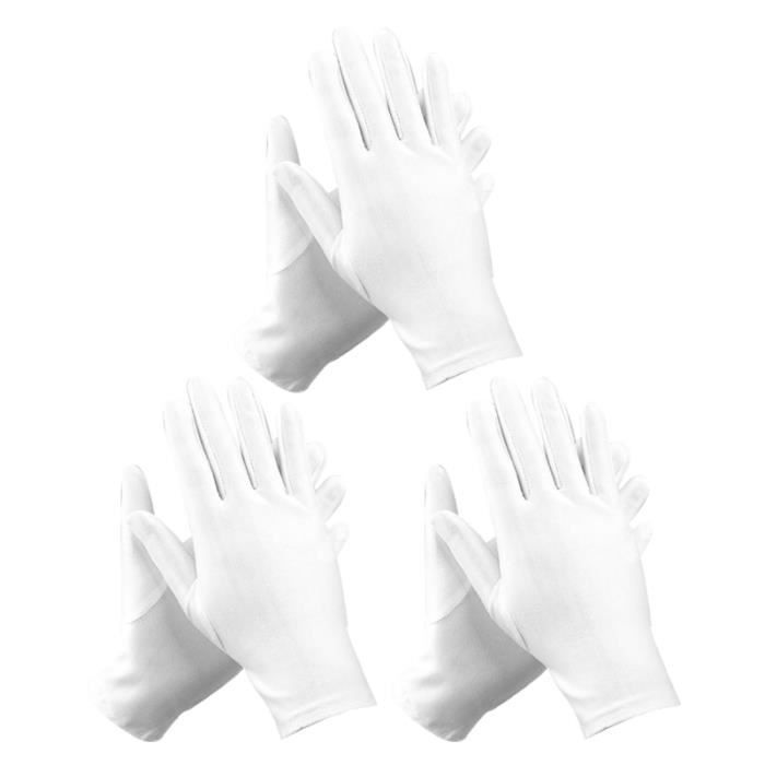 3 Pairs Elastic Spandex Gloves Jewelry Inspection Etiquette Glove ...