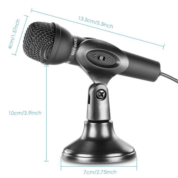 Neewer Mini Studio Microphone avec 3,5mm Stéréo et Fixation de Bureau ...