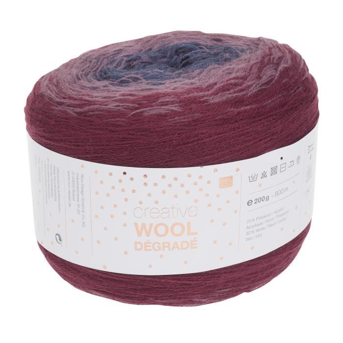 Laine - RICO DESIGN - Creative Wool Dégradé - 200 g - 800 m - 70% ...