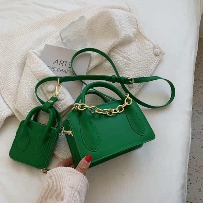 Sac à bandoulière incliné pour fille et mère, petit sac carré Portable ...