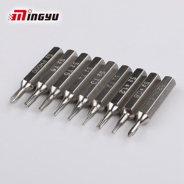 TOURNEVIS,9pcs--Jeu'embouts de tournevis de précision à tige de 4mm, 9 pièces, Mini Torx ...