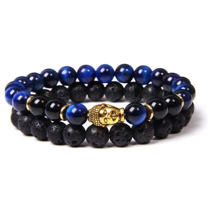 39-17cm -Bracelet élastique fait à la main pour homme,41 chaînes de ...