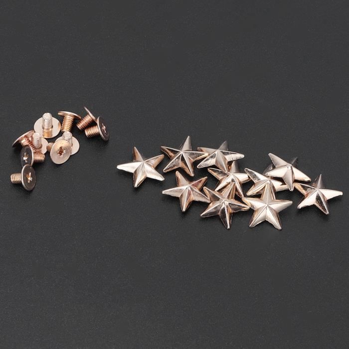 Rivet de vêtement 10 pièces en métal étoile goujon Rivet pointe vis ...