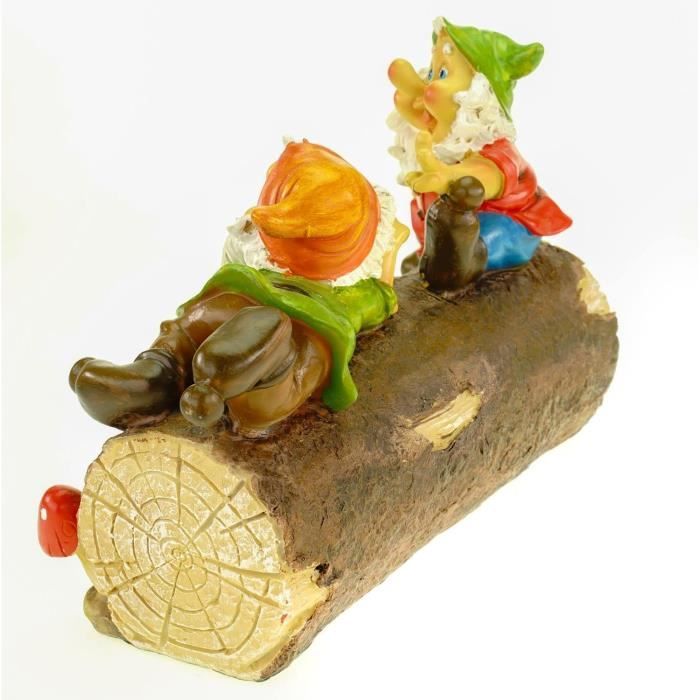 Welcome Nain De Jardin Sur Tronc En Bois 26 Cm[m1020] - Cdiscount Jardin