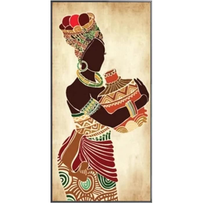 Tableaux sur Toile Femme Noire Africaine Toile Peinture Ethnique Art ...