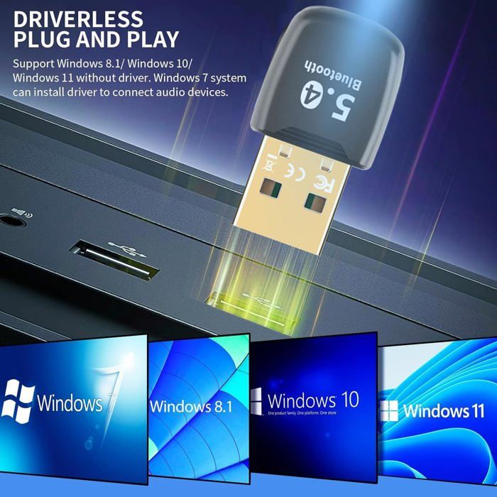Dongle Bluetooth 5.4, USB Adaptateur Bluetooth,pour PC Clavier Souris ...