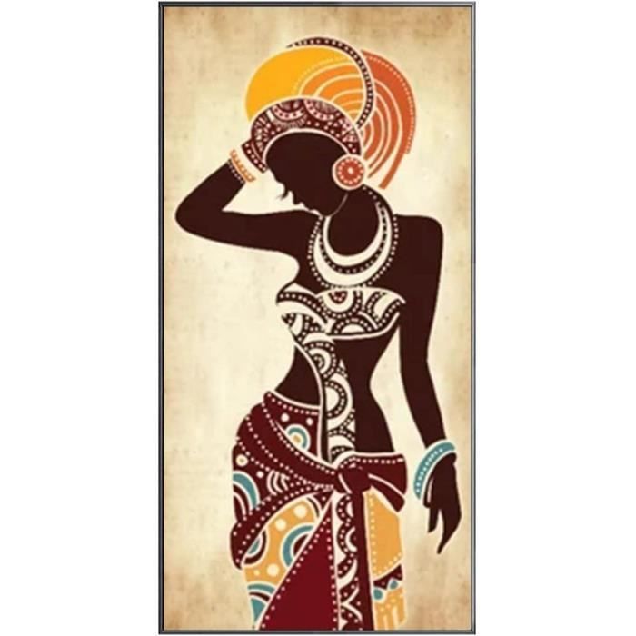 Tableaux sur Toile Femme Noire Africaine Toile Peinture Ethnique Art ...
