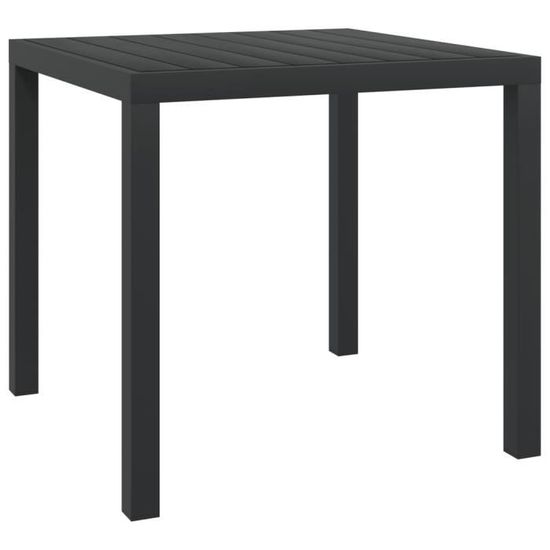 SWT Table de jardin Noir 80 x 80 x 74 cm Aluminium et WPC 85670 ...