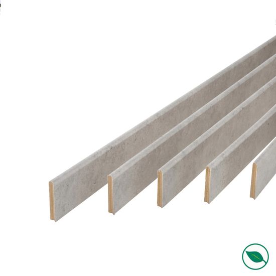 Pack de 5 plinthes bord arrondi MDF Revêtues gris G5 2200 x 68 x 9 mm ...
