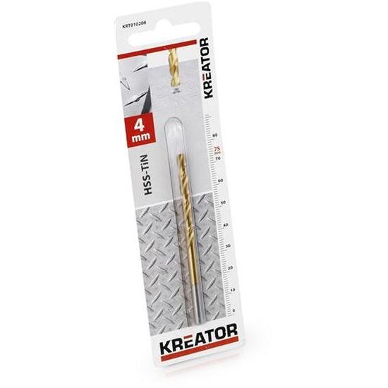 Foret métal pour perceuse HSS titane 4 x 75 mm - KREATOR - KRT010208 ...