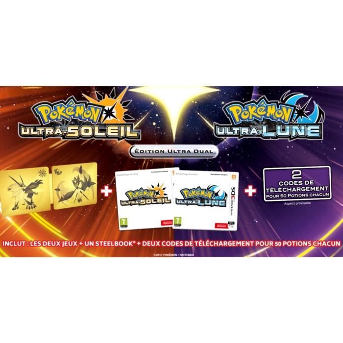 Pokémon Ultra-Lune et Pokémon Ultra-Soleil Jeu 3DS - Édition Deluxe Ultra Dual - Cdiscount Jeux ...