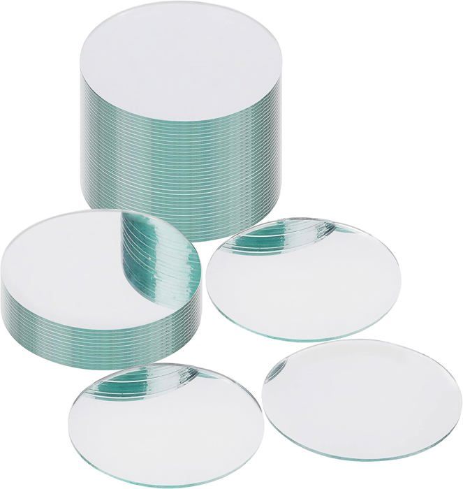 Petit Miroir Rond Mural (Lot de 50) - 7,5 cm - Plaque de Miroir en ...