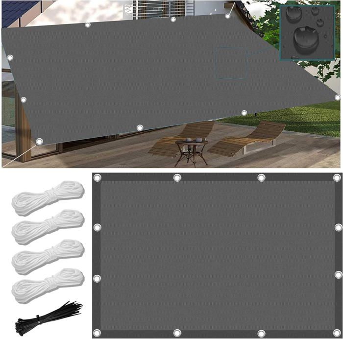 Voiles Ombrages Imperméable Rectangulaire 1.6x2.6M Bâche dombrages ...