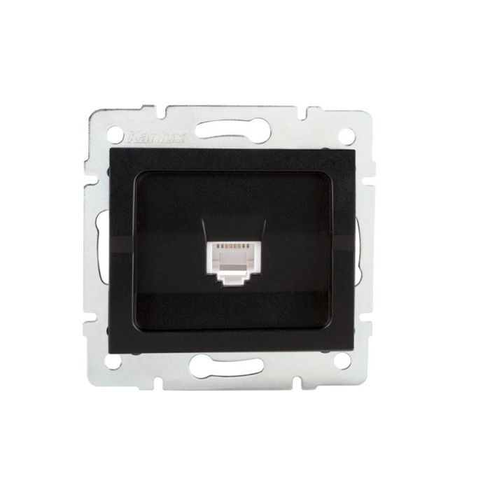 Prise informatique - KANLUX - RJ45 Cat 5e - 1 port - Noir mat ...