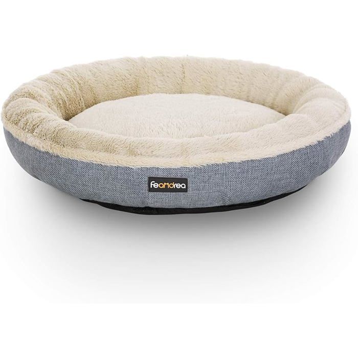 Feandrea Dog Bed, Sofa, Cat Bed, Round, 65 cm, Grey PGW65G MACHINE A ...