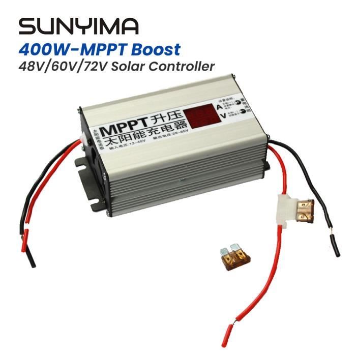Stalyima Contrôleur solaire 400W MPPT Boost, 48V, 60V, 72V, 1PC - Cdiscount Bricolage
